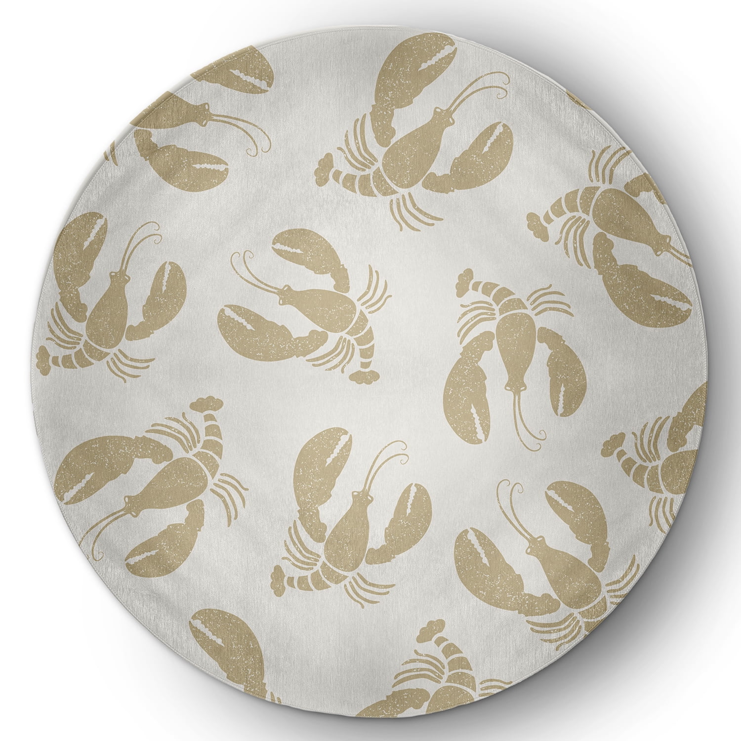 Simply Daisy 5' Round Lobster Fest Nautical Chenille Rug, Taupe ...