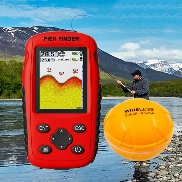 Fish USB Sonar Sensor Fish Size LCD Display Handheld Fish Kayak Sounder ...