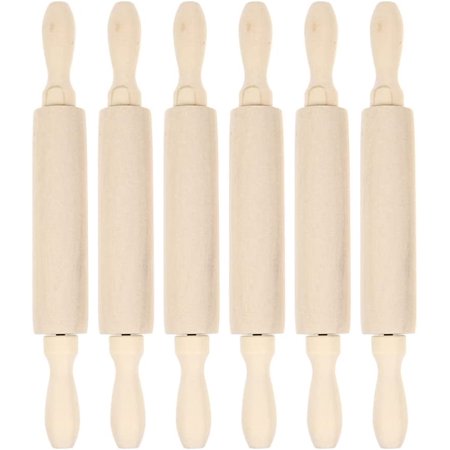 6pcs Mini Rolling Pins for Kids, Wooden Rolling Pole Kitchen Rolling ...