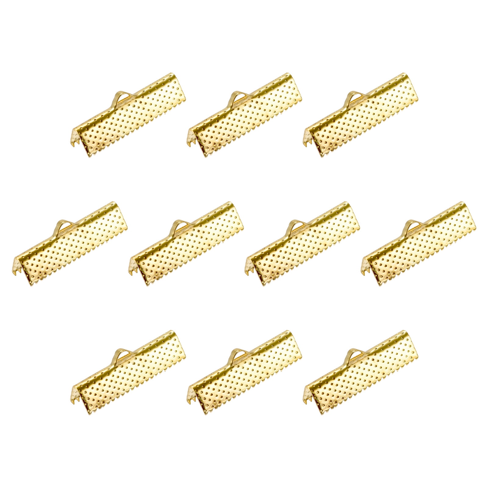 Uxcell Ribbon Crimp Clamp Ends, 25mm Bookmark Pinch Cord End Clasps for ...