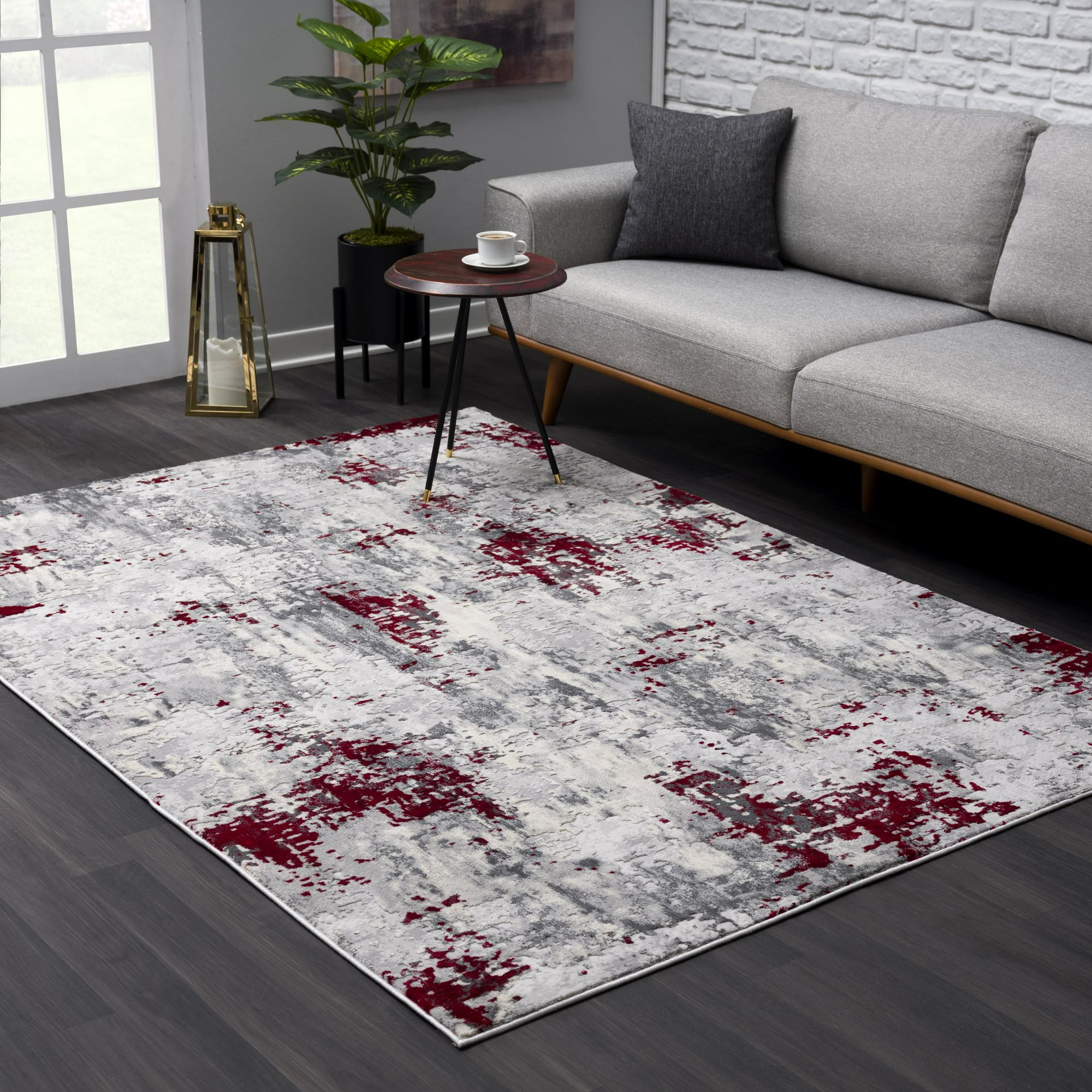 Click here for Rug Branch Elara 9 X 13 (92 X 126) Red/Grey Abstra... prices