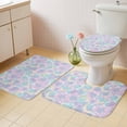 Abstract Tie Dye Art Bathroom Rugs Set Pink Aqua Green Yellow Gradient ...
