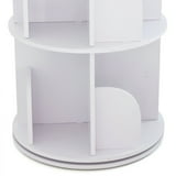 Rotating Bookshelf 360 Display, White PVC Plastic Bookcase, Storage ...