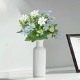 Artificial Daisy Flower Box Décor 10-Head Bouquet | Sunlight-Proof Fabric Faux Flowers | White ...