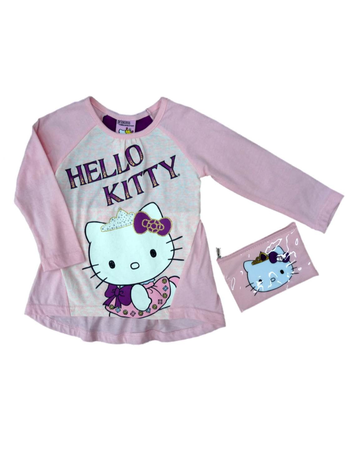 Hello Kitty Girls & Toddler Pink Princess Shirt & Coin Purse 2 Piece ...