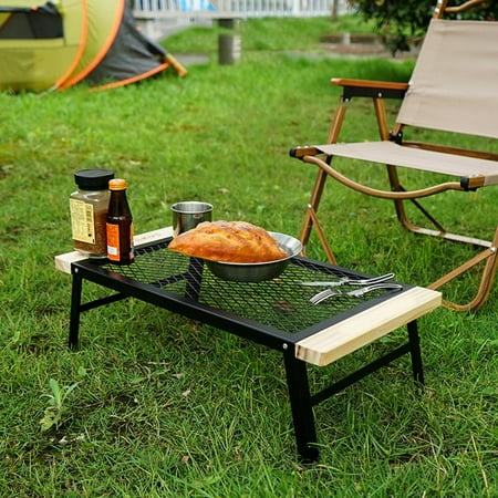 Outdoor Folding Campfire Grill Portable Net Table Camp Gril Folding ...
