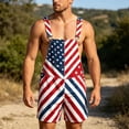 Bib Overalls for Men USA Text Flag Print Short Overalls Patriotic ...