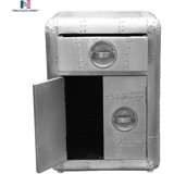 Nauticalmart Aviator Aero Aluminum Side End Table,Bed Side One Drawer,2 ...