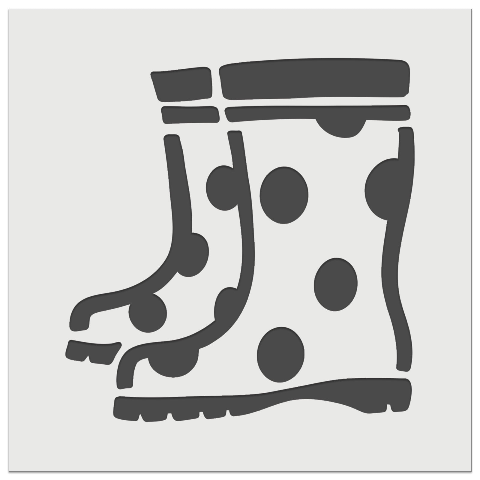 Adorable Summer Polka Dot Rain Boots DIY Cookie Wall Craft Stencil - 7. ...