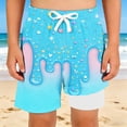 Angala Child Shorts Double Layer Elastic Waist Ice Cream Print Swim ...