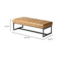 Pemberly Row Modern / Contemporary Leather Bench in Tan Finish ...