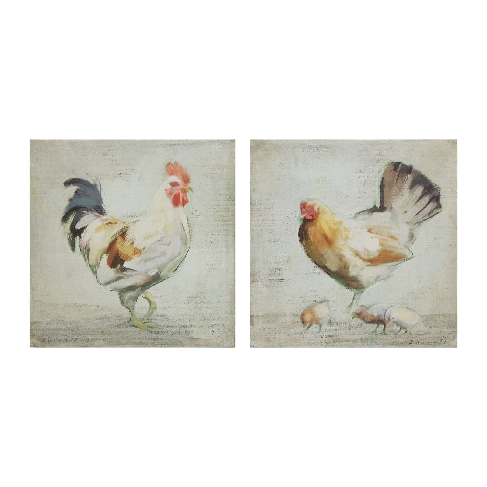 Woven Paths Chicken Canvas Wall Decor (Set of 2 Styles) - Walmart.com