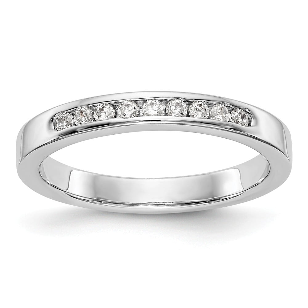 AA Jewels - Solid 14K White Gold Nine Stone Diamond Channel Set Wedding ...