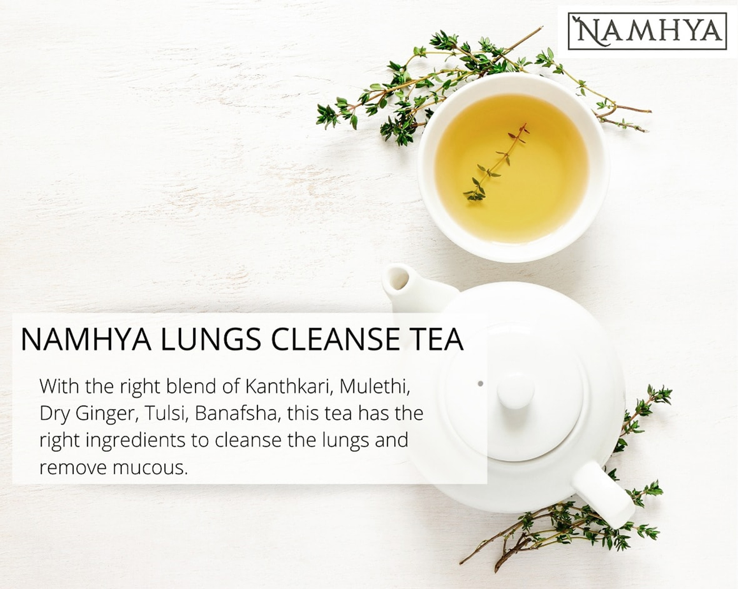 NAMHYA Lungs Cleanse Tea with goodness of Herbs and more, removes ...
