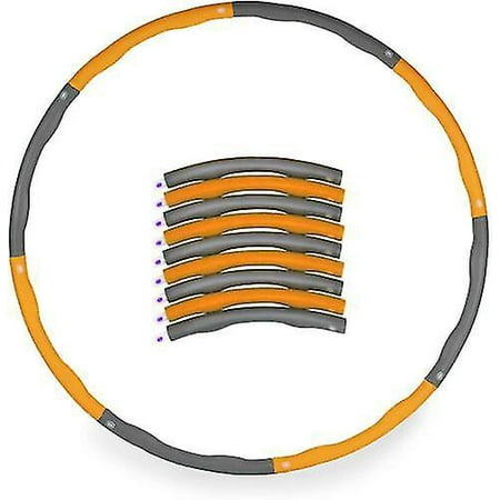 Orange /grey 1kg Weighted Collapsible Hula Hoop Padded Abs Exercise Gym ...