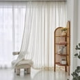 Textured Vertical Striped Linen Sheer Curtain, Light‑Filtering ...