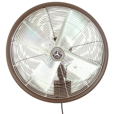 HydroMist 24 Inch Wall Mount Oscillating Fan, 3 Speed Control, Bracket ...