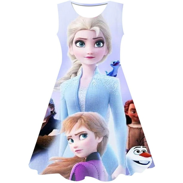 Niñas verano nuevo lindo Disney Frozen Elsa vestido niñas ropa fiesta ...