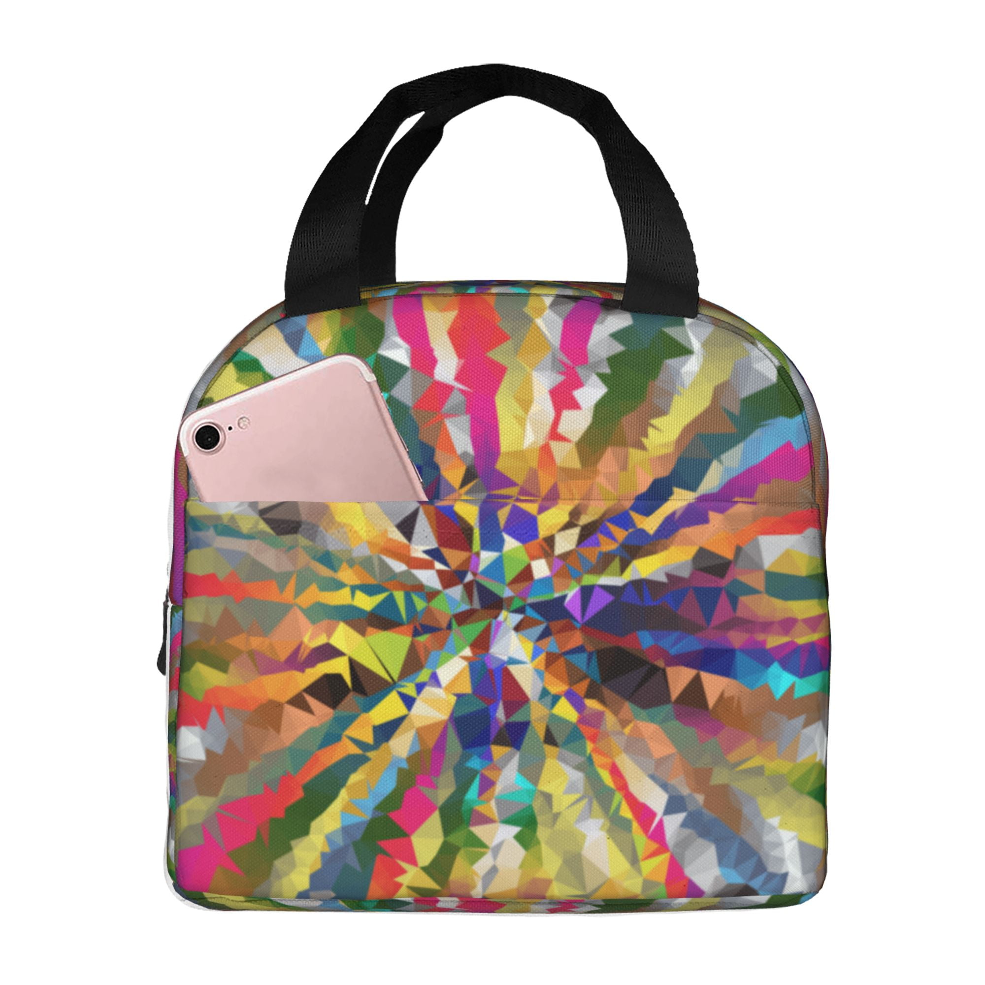 ZICANCN Insulated Lunch Bag for Women Men, Chromatic Rainbow Triangles ...