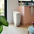 40L Slim Plastic Step Trash Can Plastic with Soft-Close Locking Lid ...