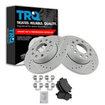 TRQ Rear Ceramic Brake Pads and Discs Rotors Set Fits VW Jetta Golf ...