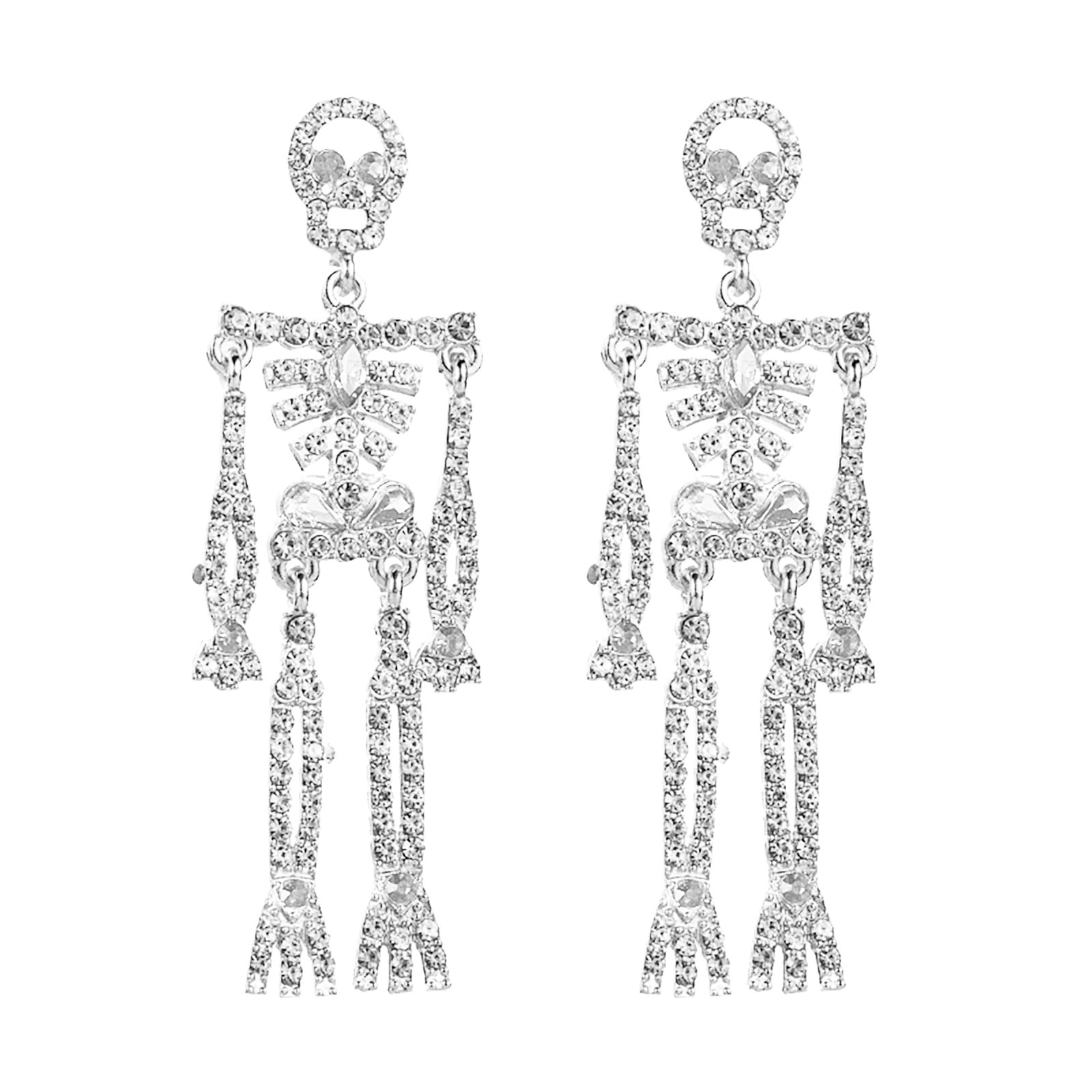 Click here for Huitkmm Earrings Silver Long Gothic Style Skeleton... prices