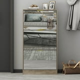 Topcobe Freestanding Shoe Rack with Shutter Doors & 3 Flip Drawers, 3 ...