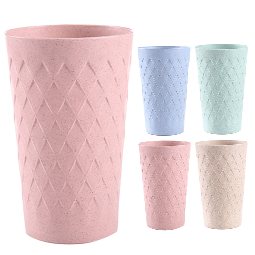 Walbest Travel Home Lightweight Plastic Cup Rhombus Pattern Solid Color ...