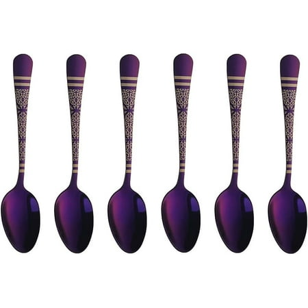 Purple Unique Pattern Design Coffee Espresso Spoons Mini, Mingcheng ...