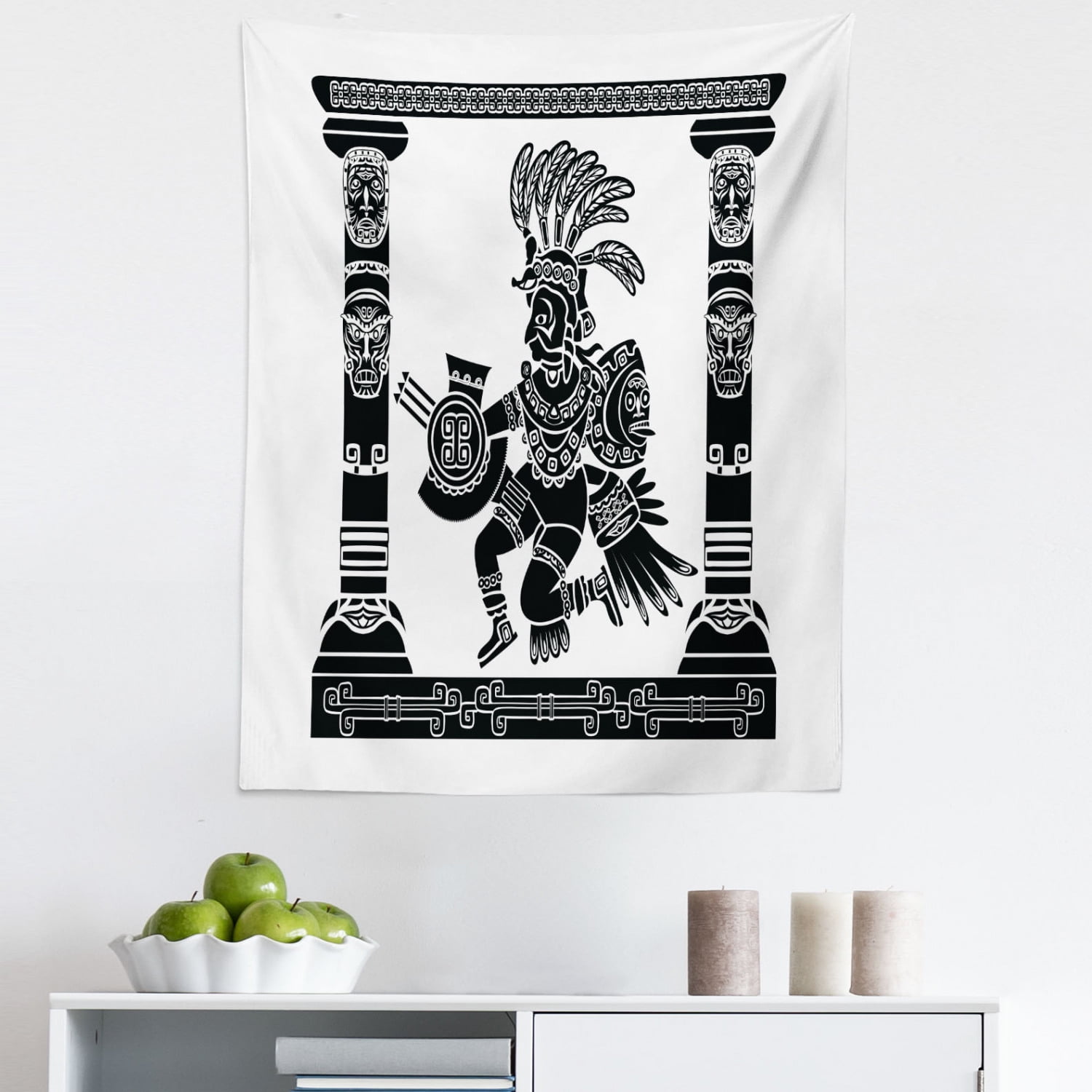 Aztec Tapestry, Tribal Composition Mayan Folklore Wisdom Illustration ...