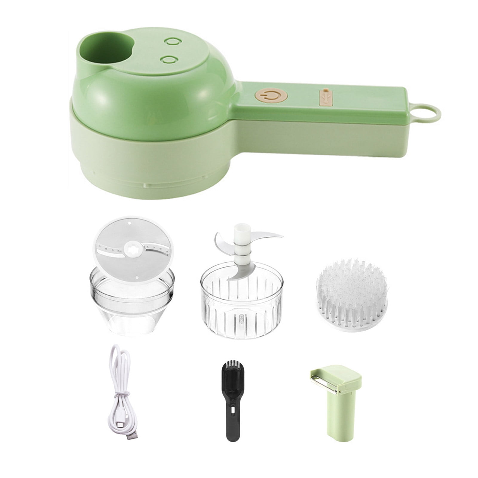 4-in-1 Hand Electric Vegetable Cutter Set Garlic Chopper Mini Food ...