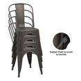 COMHOMA Metal Dining Chair Industrial Modern Iron Stackable Bistro ...