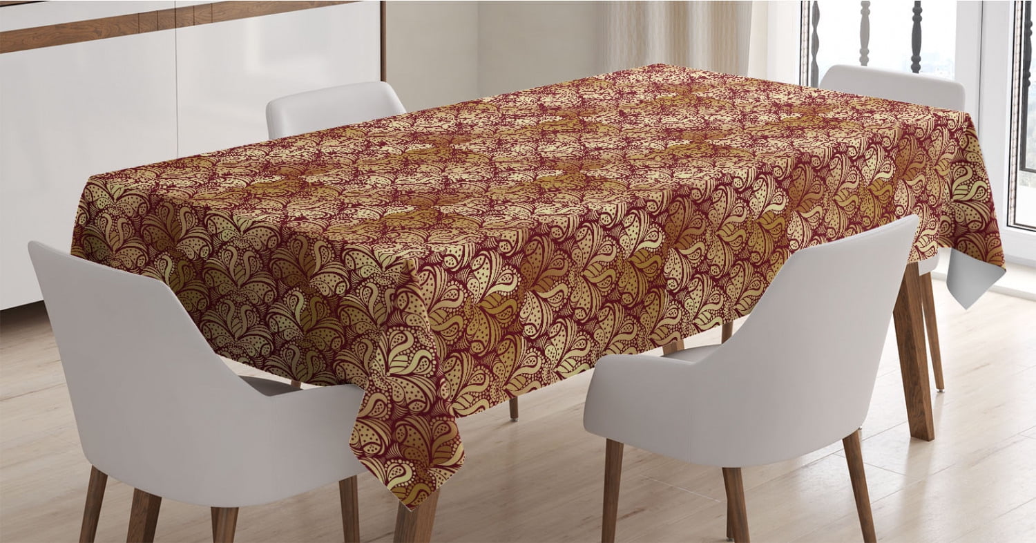 Floral Tablecloth, Graphic Design of Floral Elements as Organic Curvy ...