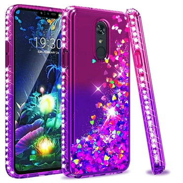 LG Stylo 5 Case, Ring Stand Liquid Floating Quicksand Bling Phone Cover ...