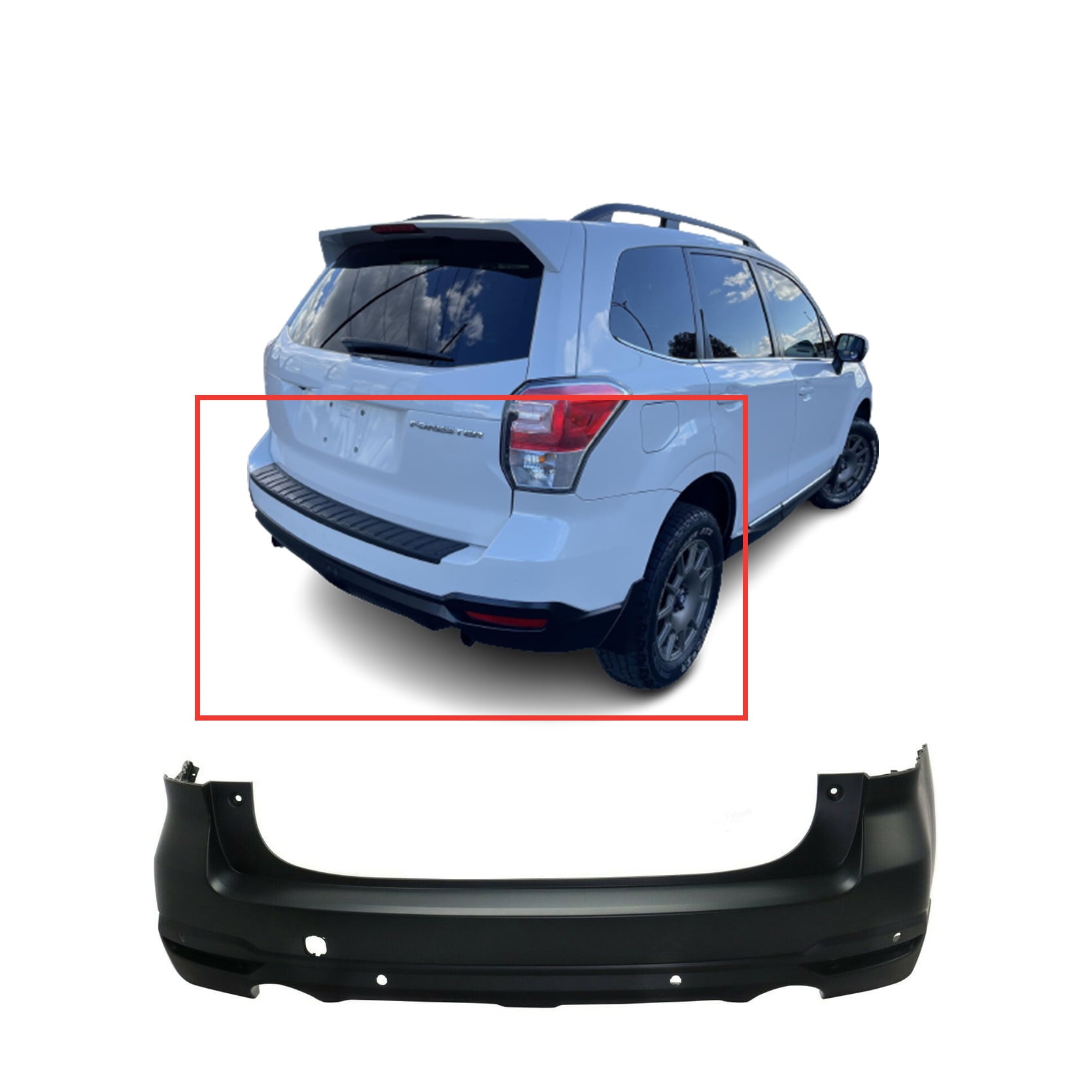 Primed rear Bumper Cover Fascia for 17-18 Subaru Forester Limited Sport ...