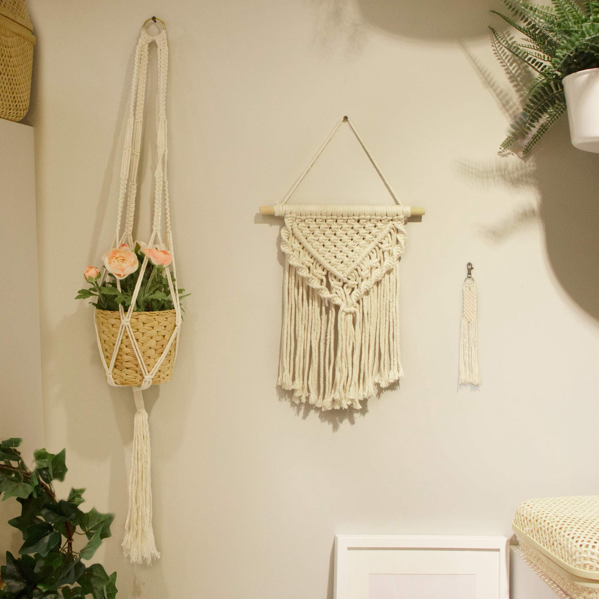 Buy Macrame Plant Hanger Kit for Wall and Knotting DIY Macrame Kit for ...