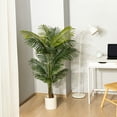WOKERUI Artificial Plants, 5ft Fake Palm Tree, Pre-Potted Faux Greenery ...