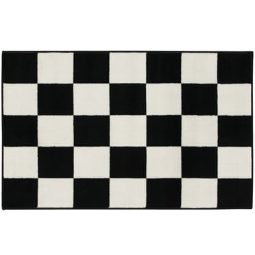 Mainstays 36"x56" Black and White Check Indoor Area Rug - Walmart.com