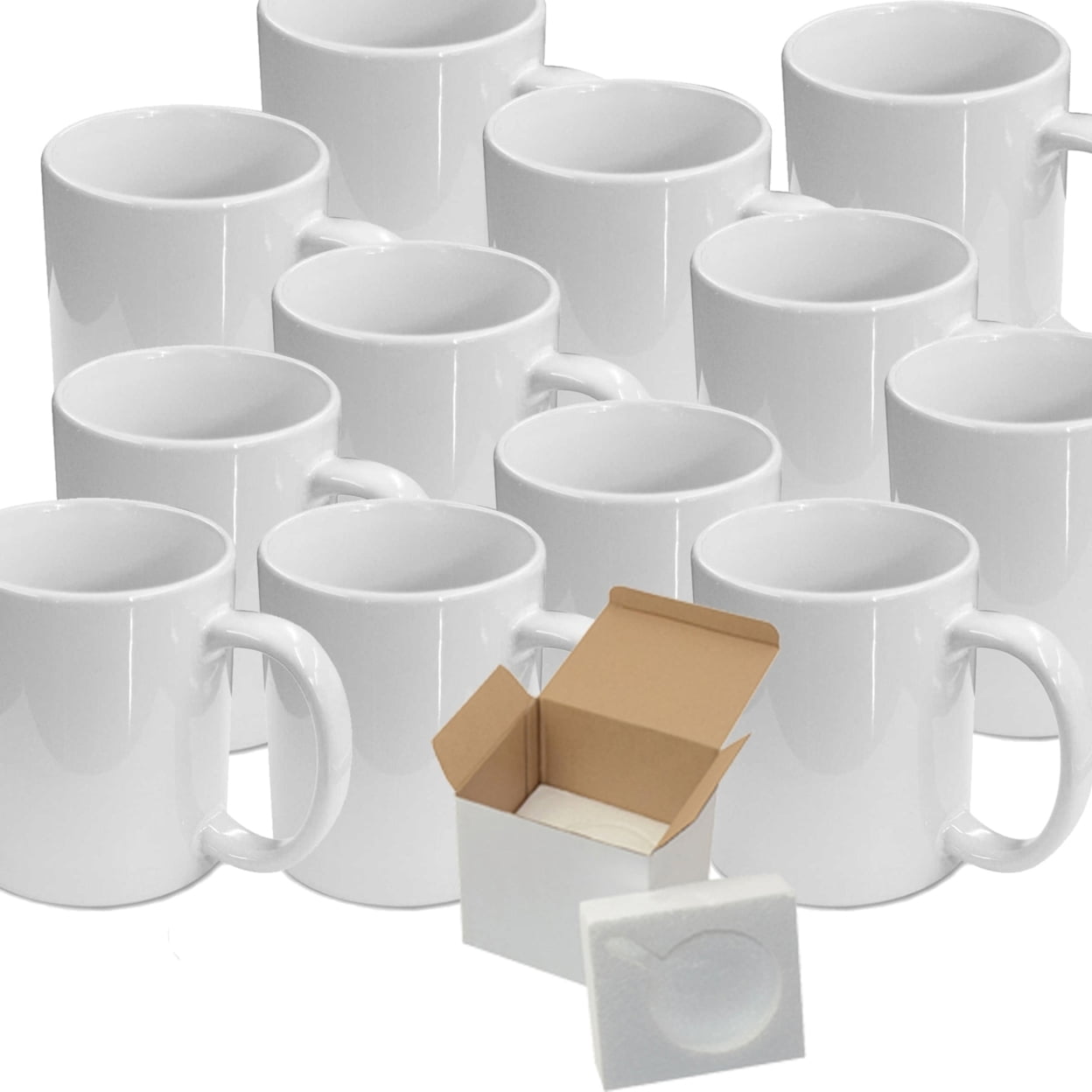 MUGSIE Case of 12 11oz Sublimation Mugs With Gift Mug Box. Mugs ...