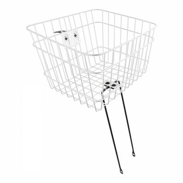 Steel Wire Basket W/Braces White. for bicycle basket, bike basket ...