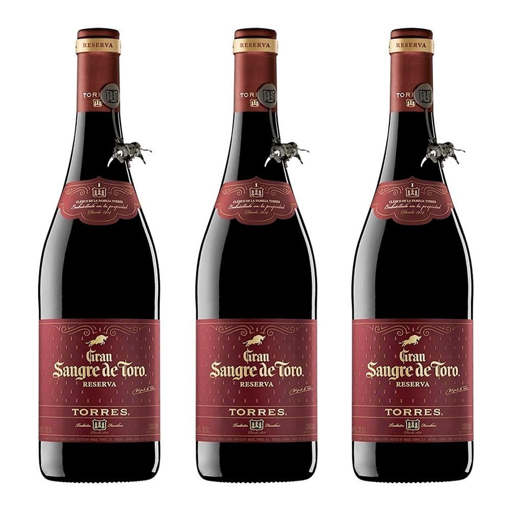 Paquete 3 Botellas Vino Tinto Torres Gran Sangre de Toro 750 ml ...