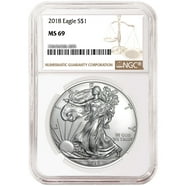 2020-W Burnished $1 American Silver Eagle PCGS SP70 FS Flag Label - Walmart.com