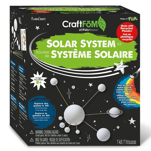 FloraCraft CraftFōM Crafting Foam Solar System Kit 18 piece White ...