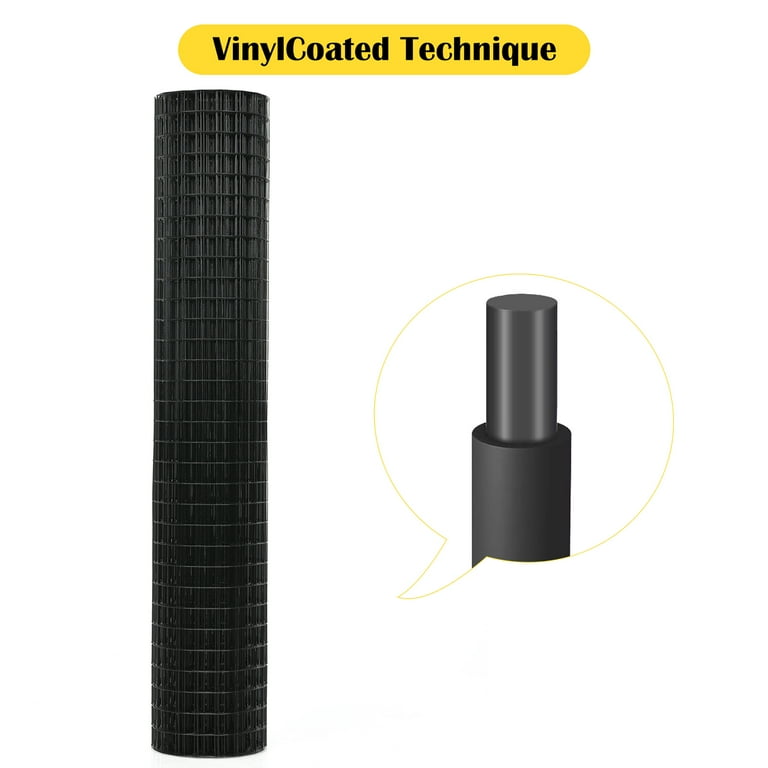 Vinyl Coated Hardware Cloth Black PVC Vinyl Coated Wire Mesh Hardware