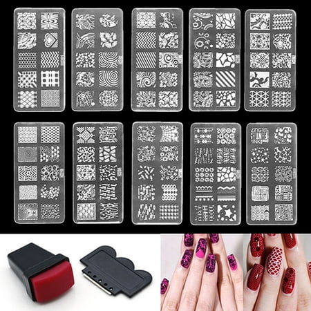 Visland Nail Art Polish Manicure Image Stamping Template Plate Scraper ...