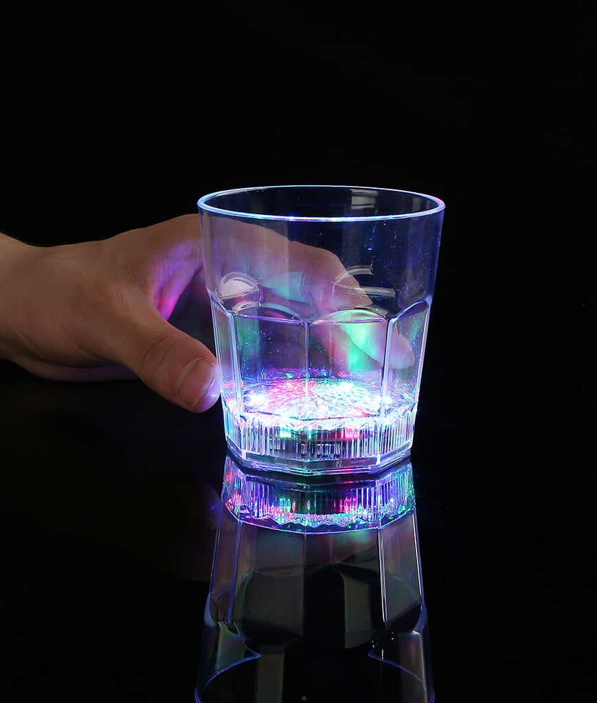 Fun Central 8 oz LED Light Up Rock Glass - Flashing Drinking Glass ...
