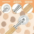 "LengedHope Pasta Pastry Cutter Wheel, Fluted Dough Roller, Wooden ...