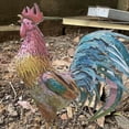Blukids Metal Rooster Statue Chicken Sculpture Garden Decoration Metal ...