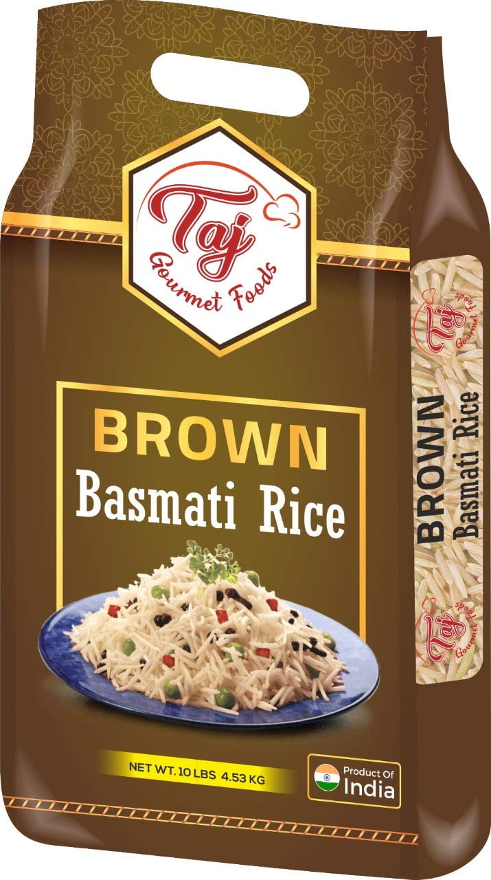 TAJ Gourmet Brown Basmati Rice, Naturally Aged, 10-Pounds - Walmart.com