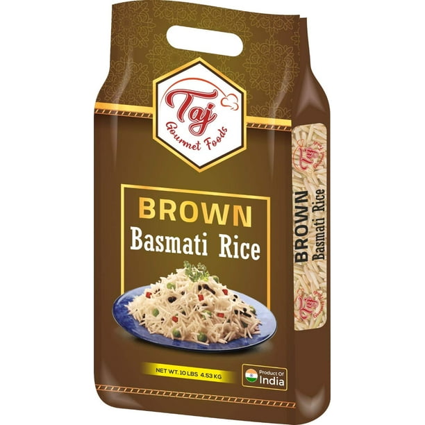 TAJ Gourmet Brown Basmati Rice, Naturally Aged, 10-Pounds - Walmart.com ...